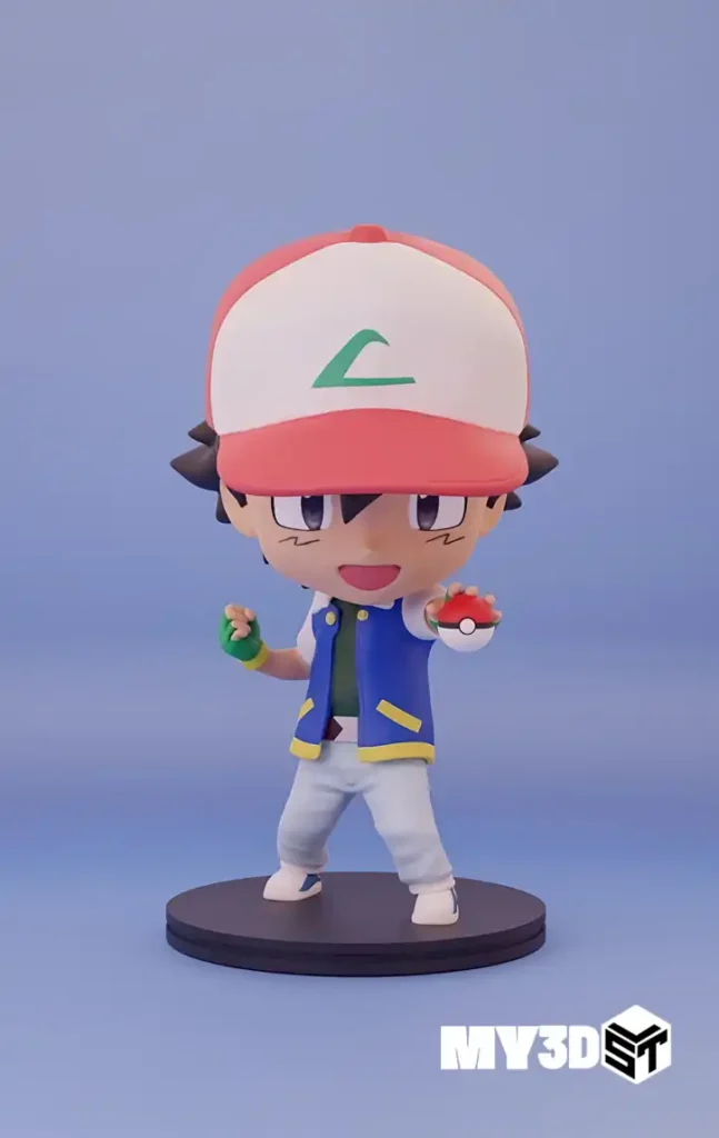 Ash Ketchum Pokemon STL 3D Print Model - MY3DSTL