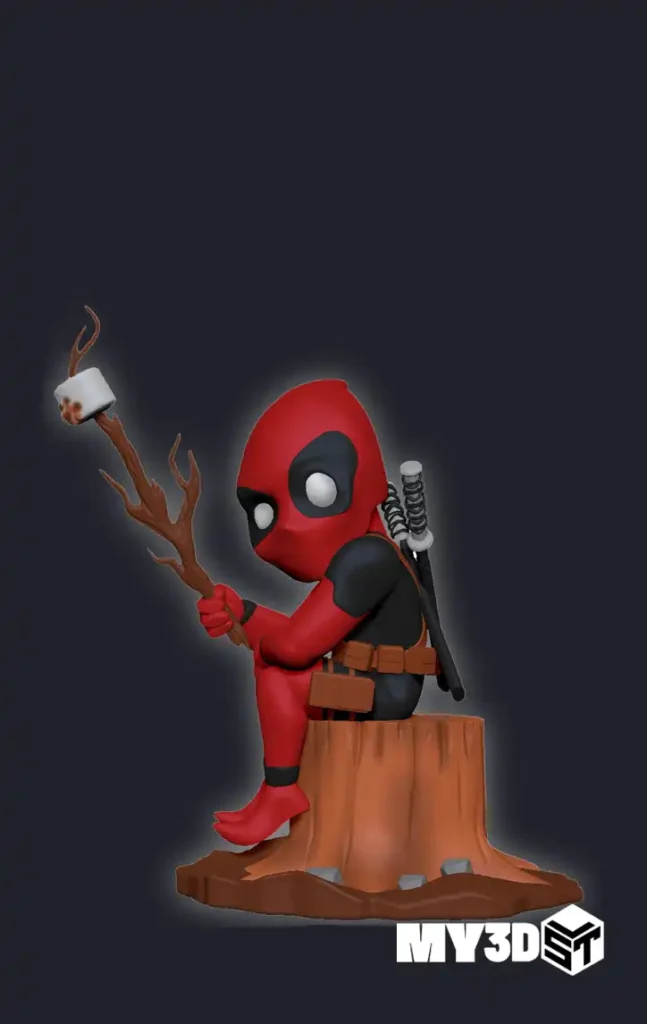 Chibi Deadpool STL 3D Print Model - MY3DSTL