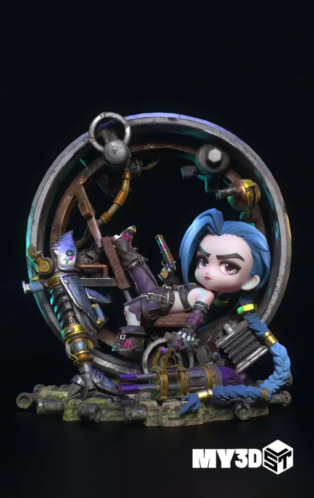 Chibi Jinx League of legends STL 3D Print Model - MY3DSTL