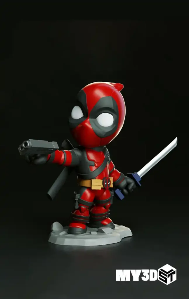 Deadpool Chibi STL 3D Print Model - MY3DSTL