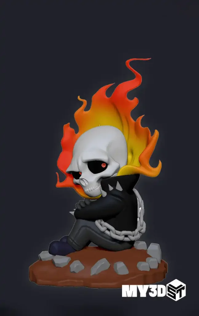 Ghost Rider Chibi STL 3D Print Model - MY3DSTL