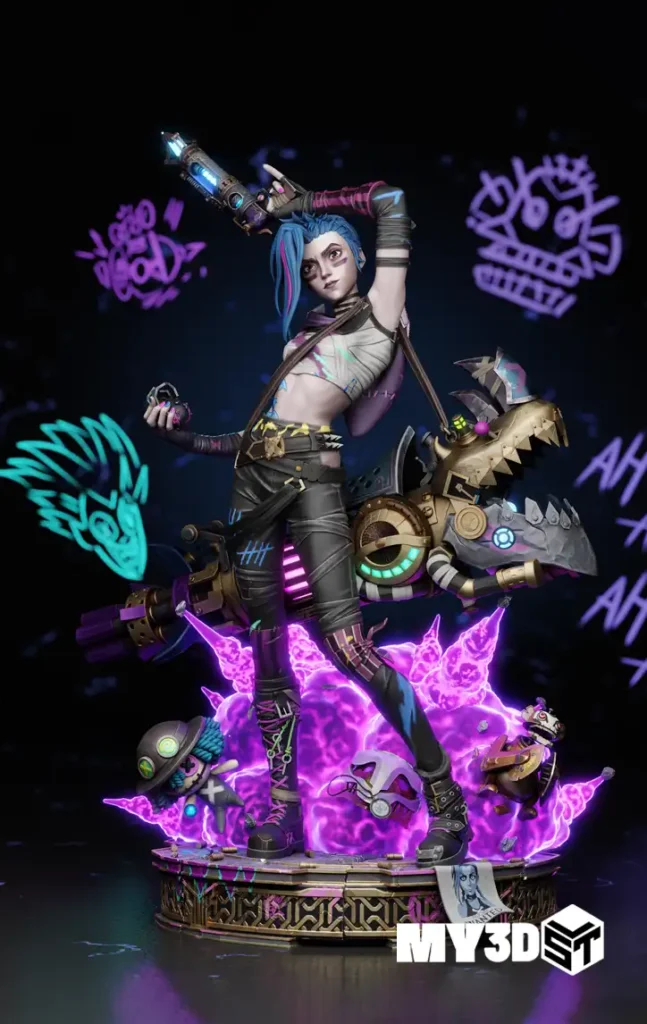 Jinx League of legends STL 3D Prit Model - MY3DSTL