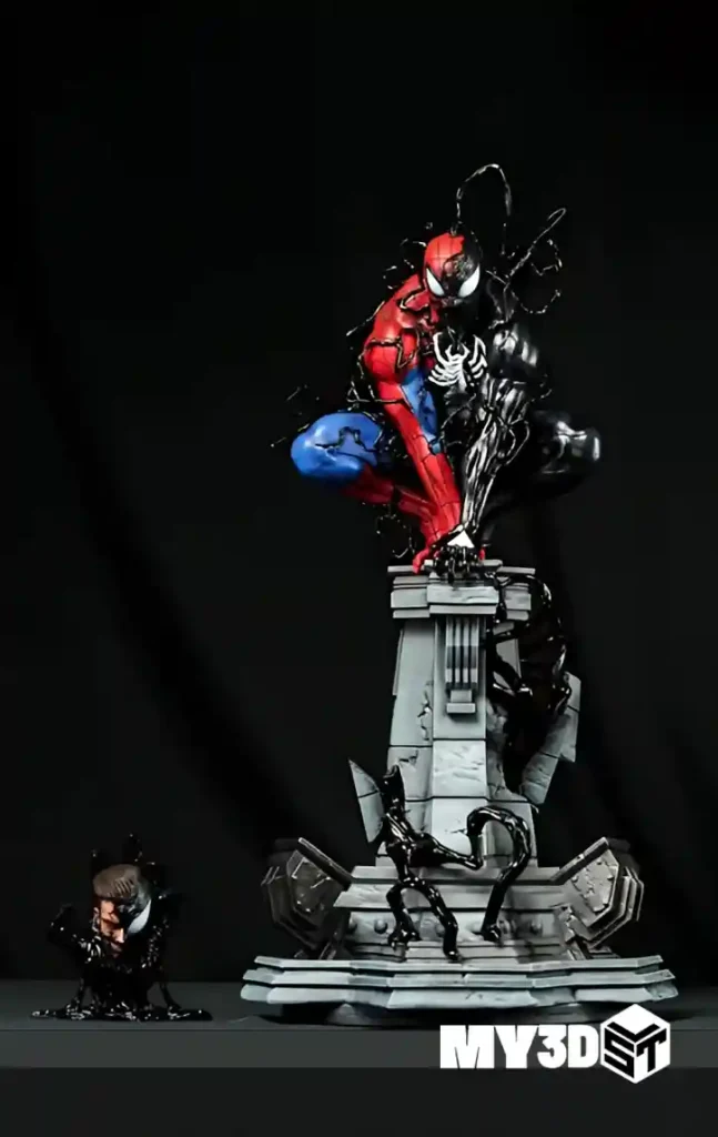 Venom and Spider Man STL 3D Print Model - MY3DSTL