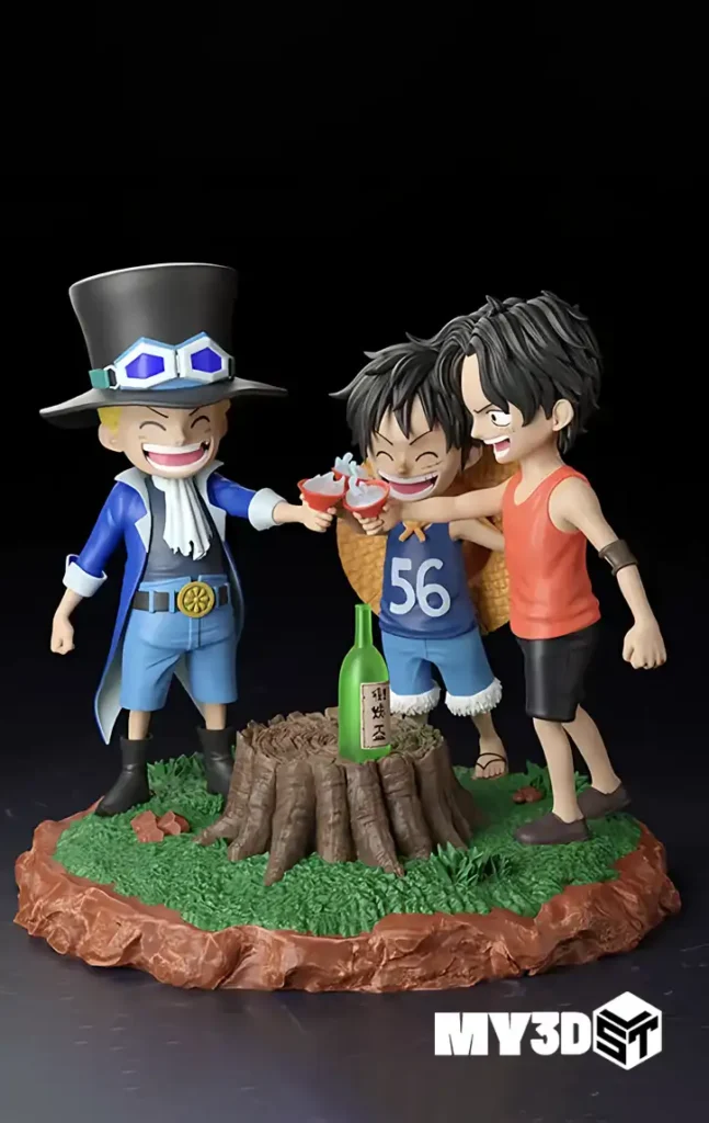 Ace.Luffy and Sabo One Piece STL 3D Print Model - MY3DSTL