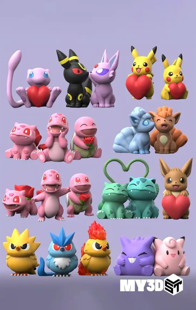 Pokemon February Pack STL 3D Print Model - MY3DSTL