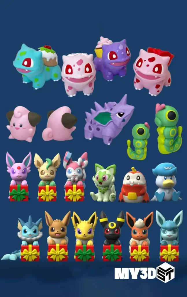Pokemon November Pack STL 3D Print Model - MY3DSTL