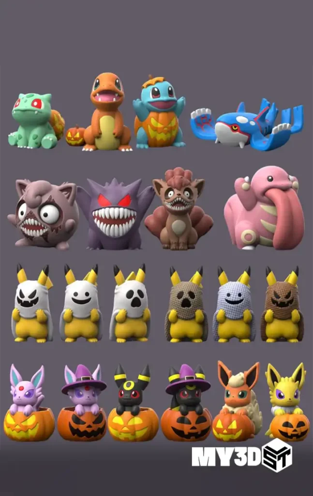 Pokemon October Pack STL 3D Print Model - MY3DSTL