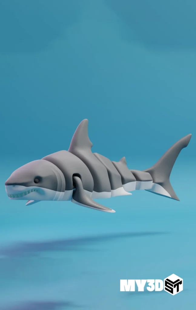 White shark STL 3D Print Model - MY3DSTL