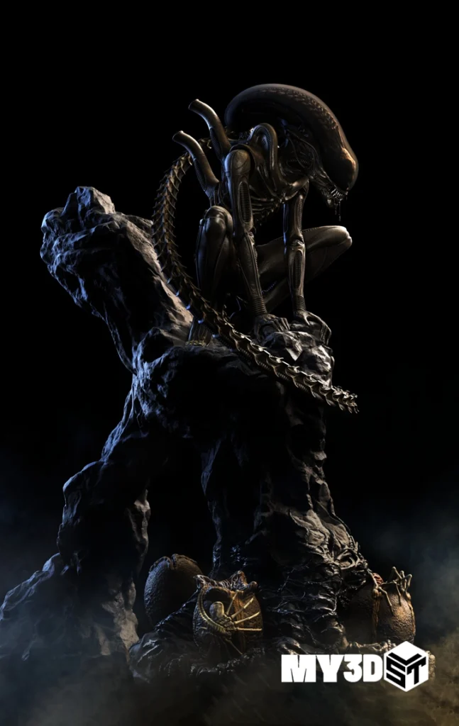 Alien STL 3D Print Model - MY3DSTL